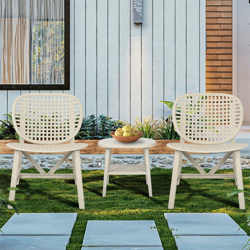 George Oliver Bana High Density Polyethylene HDPE Wicker 2 Person Seating Group Wayfair
